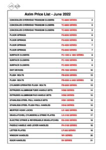 Axim_Price_List_June2022Rev2pdf | AXIM